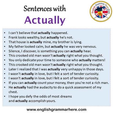 Sentences With Actually Actually In Sentence In English Sentences For