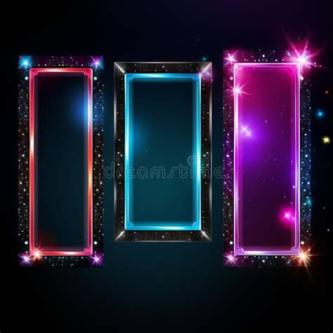 Three Rectangular 3d Frames For Your Presentation In Perspective Stock