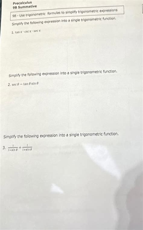Answered Precalculus 9b Summative 98 Use… Bartleby