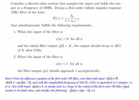 Consider A Discrete Time System That Samples The Chegg Com