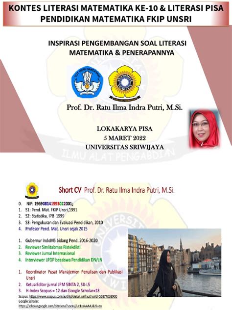 Lokakarya Pisa Prof Dr Ratu Ilma Indra Putri M Si Pdf