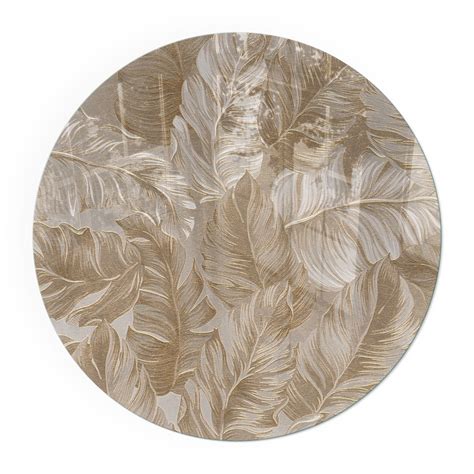Placa Protectie Wallfluent Rotunde Ø80 Cm Motive Subtile De Frunze Protectie Semineusoba