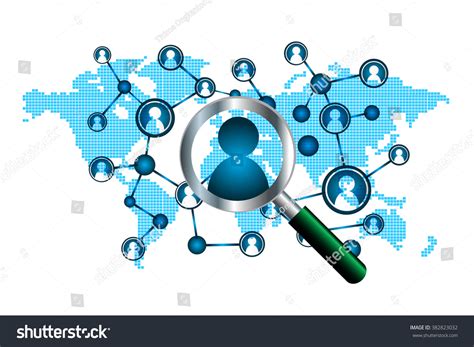 Magnifying Glass Scanning Identifying Computer Virus Stock Vector