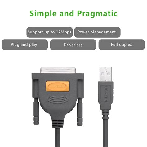 Usb 2 0 Male To Db25 Female Parallel Printer Adapter Ugreen Ugreen
