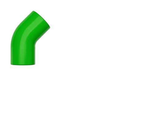 3D Shiny Green PVC Elbow Pipe Curved Pipe Plumbing Concept 3D