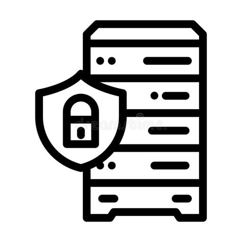 Data Access Control Database Line Icon Vector Illustration Stock