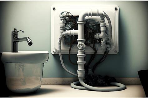 Premium Photo Hygiene In Kitchen And Bathroom Metal Siphon And Pipes