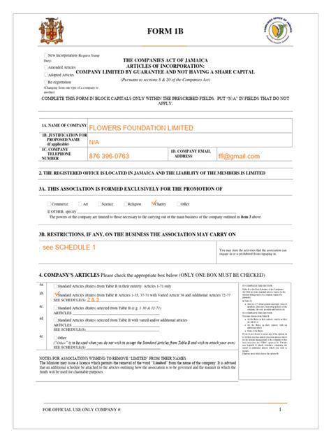 Form 1b Precedent Pdf Charitable Organization Justice
