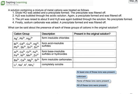 OneClass: Map Sapling Learning macmillan learning A Solution Containing a mixture of metal ...