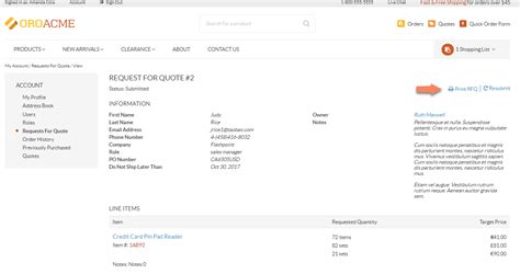Manage Requests For Quote In The Storefront Orocommerce Orocrm And Oroplatform Documentation