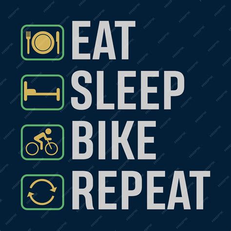 Premium Vector Eat Sleep Bike Repeat Bicycle Day T Shirt Design