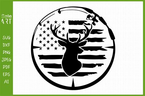 Deer Hunting American Flag Svg Graphic By SeleART