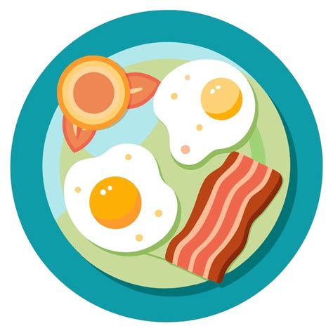 Breakfast With Fried Eggs And Bacon Premium Ai Generated Vector