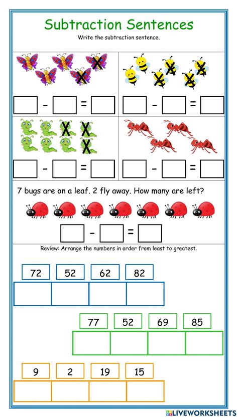 Subtraction Sentences 2 Dj Worksheet Live Worksheets