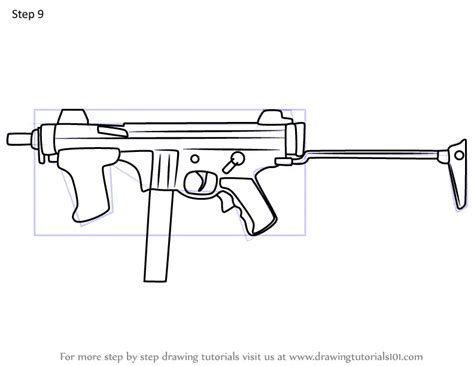How To Draw M12 Smg From Rainbow Six Siege Rainbow Six Siege Step By