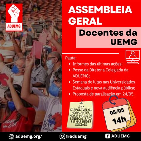 Convocação De Assembleia Geral De Docentes Da Uemg