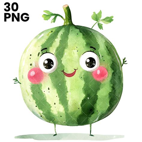 Cute Watermelon Clipart Watermelon Png Kawaii Watermelon Fruit