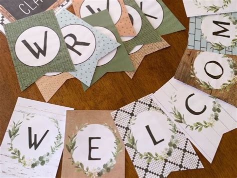 Modern Farmhouse Classroom Bunting Teaching Resources