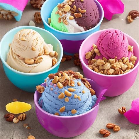 Premium Photo Interesting Ice Cream With Nuts In A Bowl