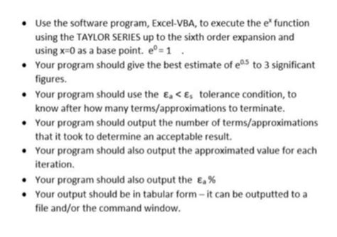Solved • Use The Software Program Excel Vba To Execute The