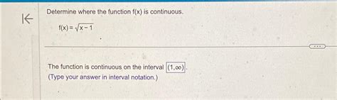 Solved Determine Where The Function Fx ﻿is