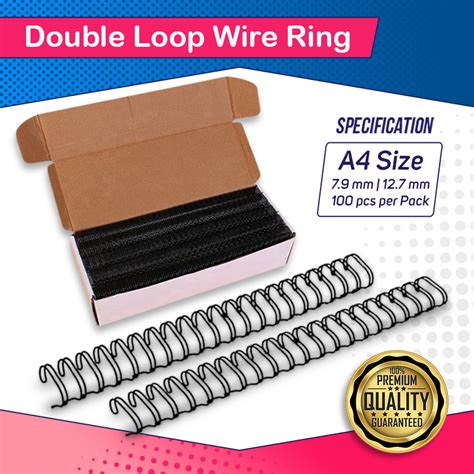 Double Loop Wire Metal Ring Binder 31 Pitch A4 Size For Wire Binding