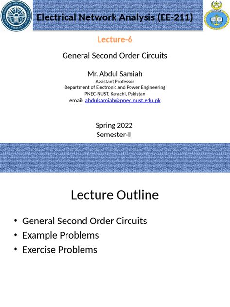 Lecture 6 General Second Order Circuits Pdf Electrical Network Damping