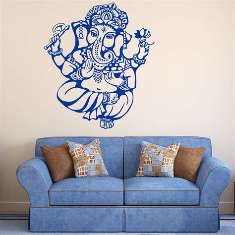 Wall Vinyl Decal Ganesha Hindu God Of Wisdom And Prosperity Interior D