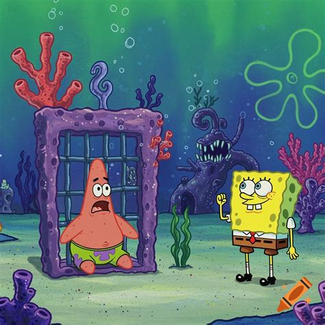 Spongebob Squarepants Holds Up A Pink Sock For A Surprised Cinderella In An Underwater Scene On