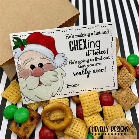 Printable Hes Making A List And Chexing It Twice Santa T Tags Chevelly Designs Santa