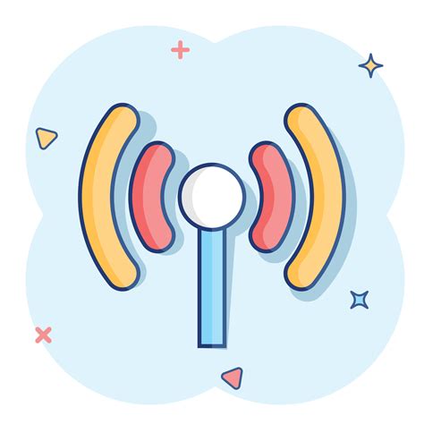 Wifi Internet Icon In Comic Style Wi Fi Wireless Technology Vector