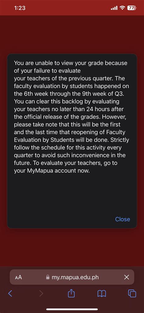 Cant View My Grades R Mapua