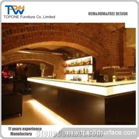 Artificial Marble Stone Led Light Drink Bar Counteracrylic Solid