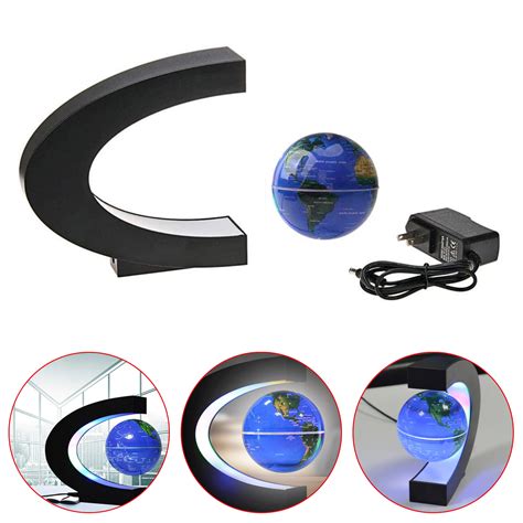 Floating Globe Led Lights C Shape Magnetic Levitation Floating Globe World Map For Desk