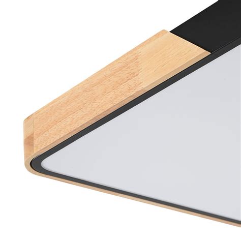 Rectangle Wood Dimmable Led Flush Mount Ceiling Light Lightfixturesusa