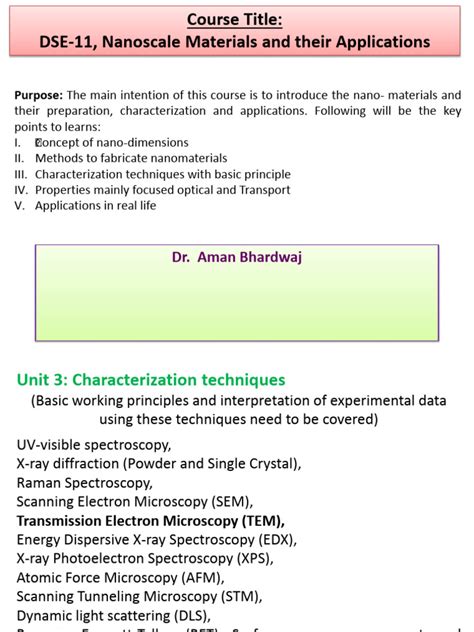 Characterization Techniques Pdf Transmission Electron Microscopy