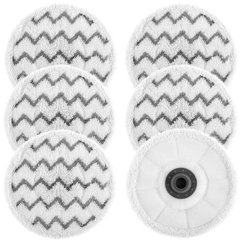 6 Pcs Mop Pads Round Replacement Mop Pads Reusable Steam Mop