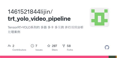 github 1461521844lijin trt yolo video pipeline tensorrt yolo系列的 多路