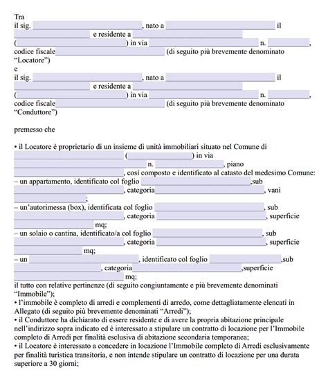Contratto Di Locazione Turistica Modello E Guida
