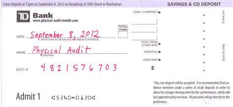 Td Bank Printable Deposit Slip Printable Word Searches