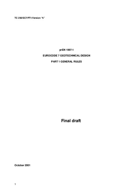 Pdf 1 Eurocode 7 Geotechnical Design Part 1 General Rules
