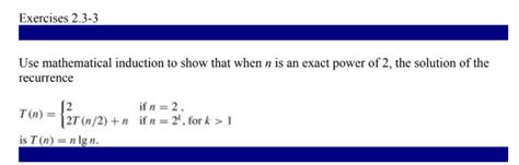 Solved Exercises 2 3 3 Use Mathematical Induction To Show