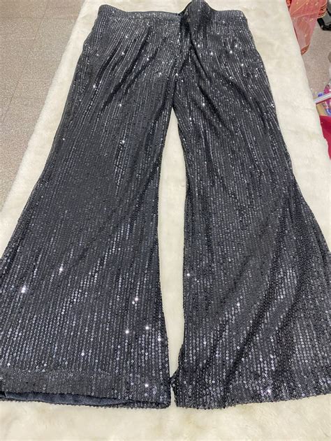 Black Sequin Blazer Suit Formal Pantsuit For Women Jacket Trouser Combo