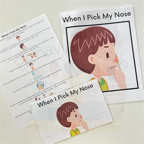 Picking Nose Social Skills Story How To Stop Nose Picking Story For