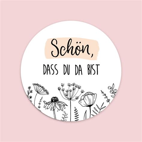 Sticker Schön Dass Du Da Bist Hochzeit Sticker Hochzeit Gastgeschenk