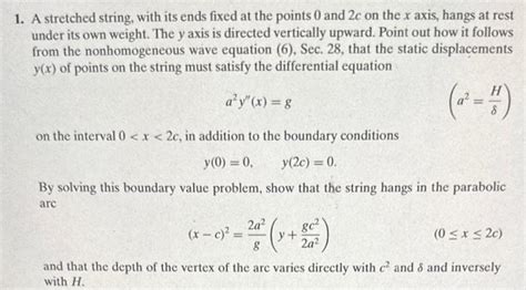 Solved A Stretched String With Its Ends Fixed At The Points Chegg