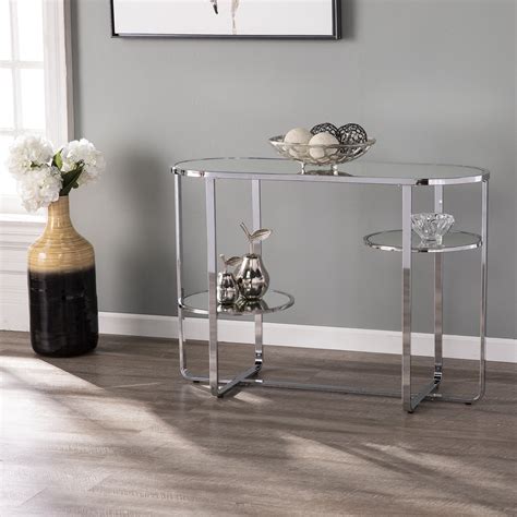 Maxina Mirrored Console Table W Storage