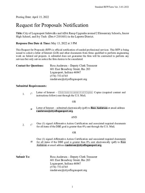 Fillable Online Secure In Gov Request For ProposalsRequest For