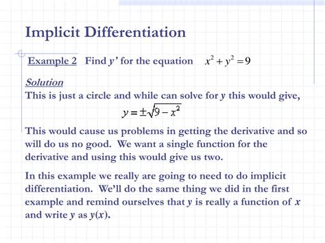 Ppt 25 Implicit Differentiation Powerpoint Presentation Free