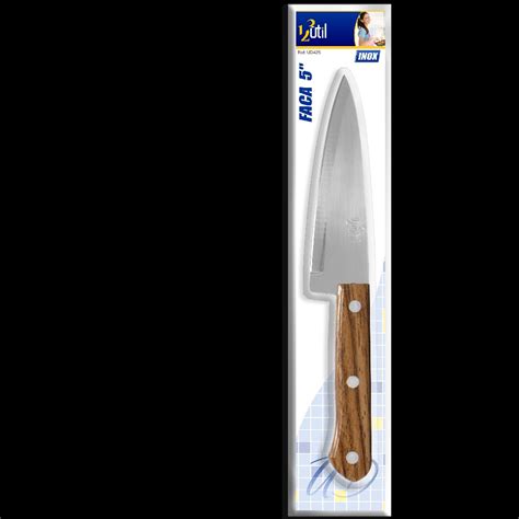 Faca De Cozinha Profissional 5 Polegadas Reta Aço Inox Cortar Legumes Alimentos Utensílio